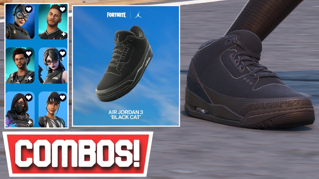 *NEW* BEST AIR JORDAN 3 'BLACK CAT' KICKS COMBOS! | Fortnite - YouTube
