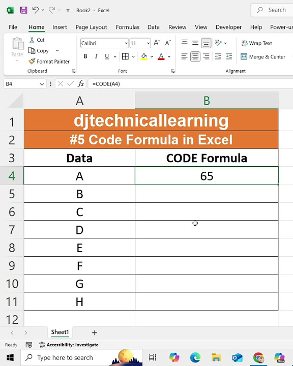 CODE Formula in Excel | Deepak Jhanswa | #code #excel - YouTube