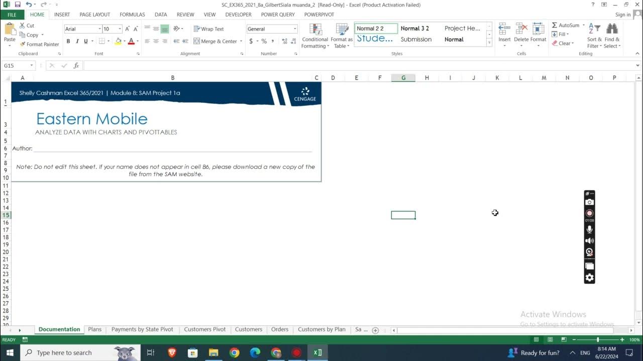 Shelly Cashman Excel 365/2021 | Module 8 SAM Project 1a | Eastern Mobile - YouTube