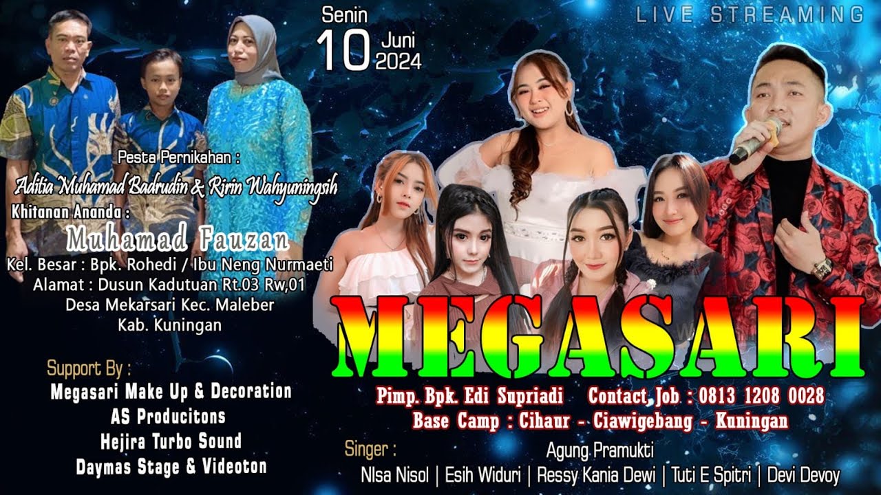 🔴Live MEGASARI | Pernikahan: ADITIA & RIRIN Khitanan: MUHAMAD FAUZAN ...