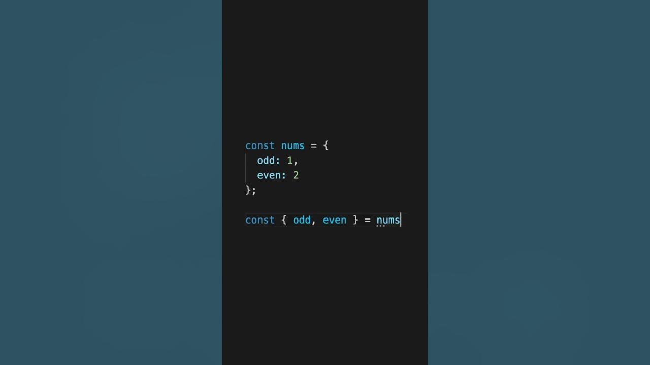 How To Destructure An Object In Javascript Youtube