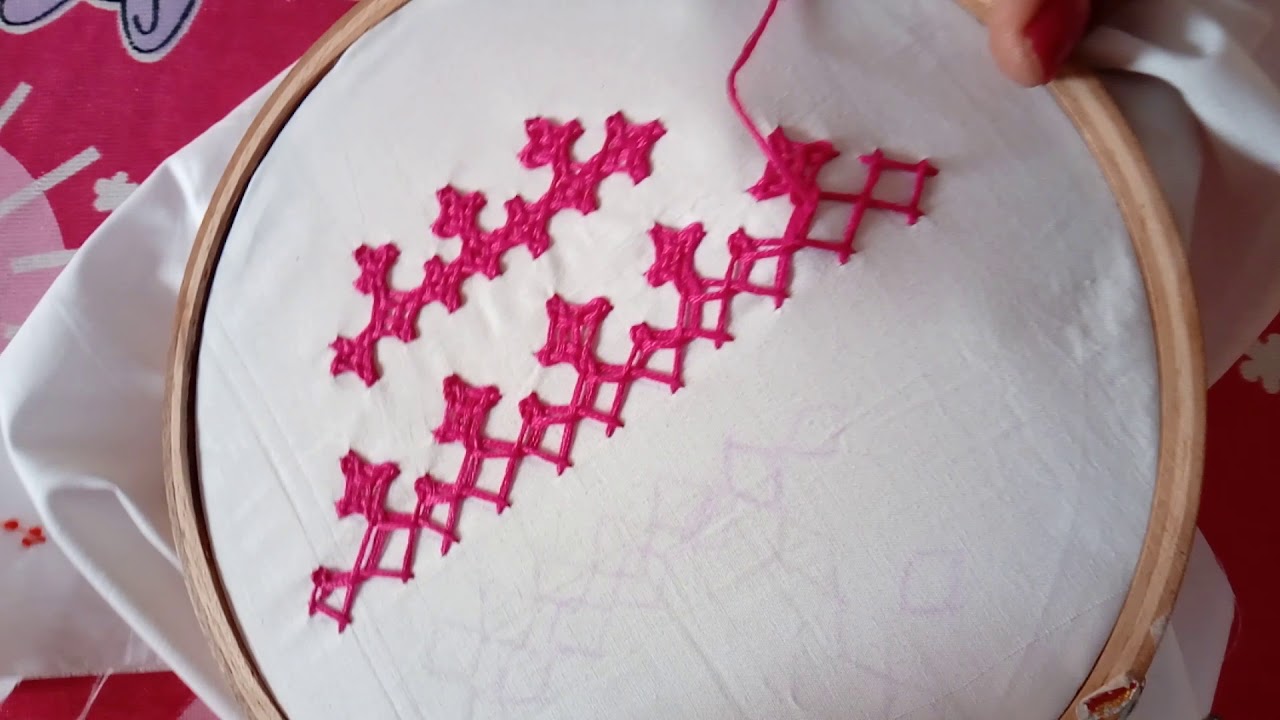 8.Hand Embroidery, Sindhi Stitch Border Design!! - YouTube