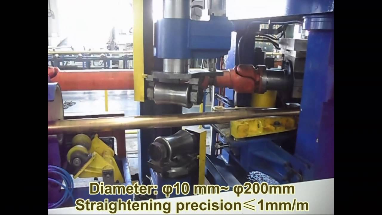 Two roll straightening machine - YouTube