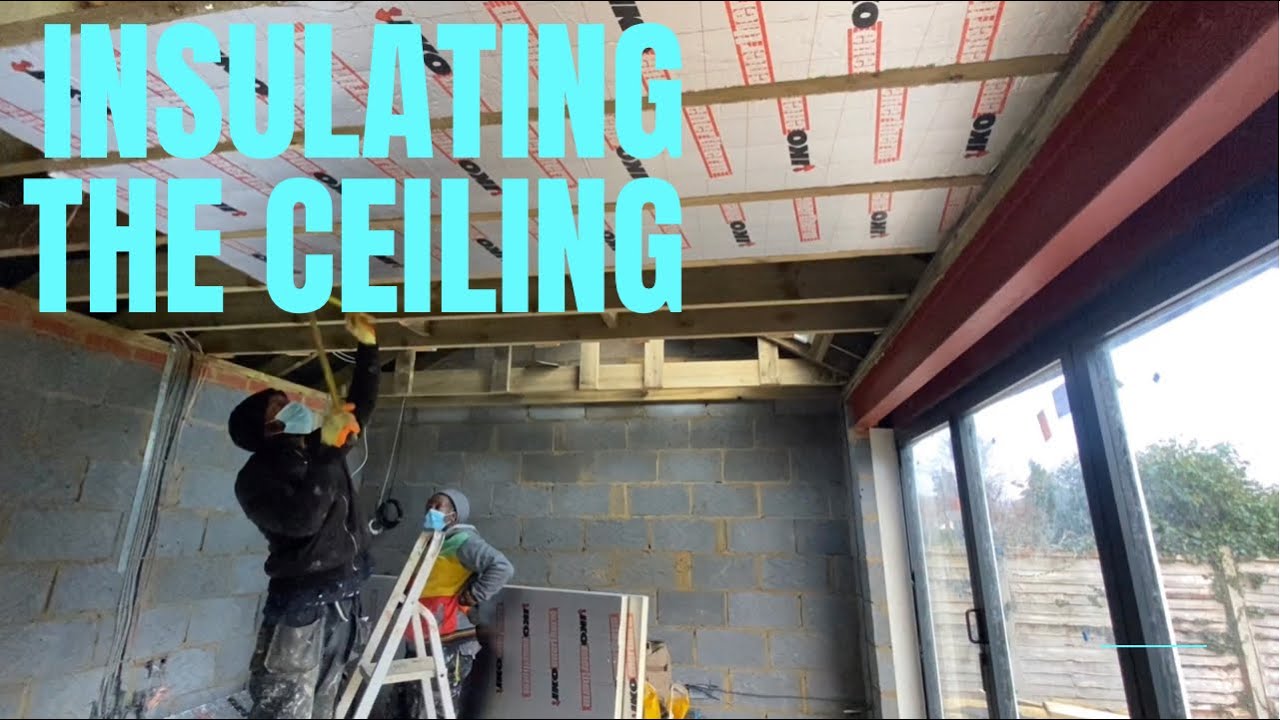 How to insulate a garden office ceiling - Build series - YouTube