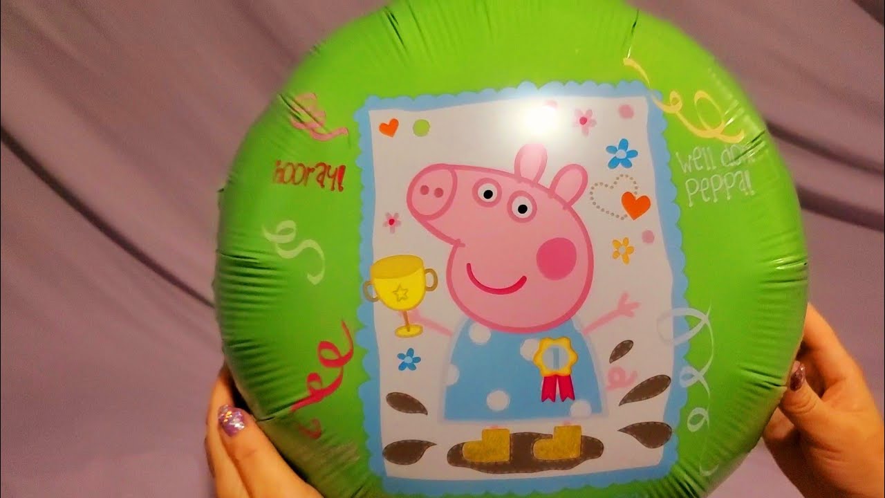 PEPPA PIG MYLAR BALLOON INFLATION!!! - YouTube