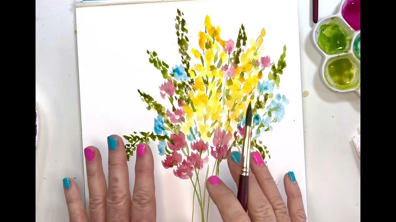 Watercolor painting Spring flowers! Easiest little flowers to create ...