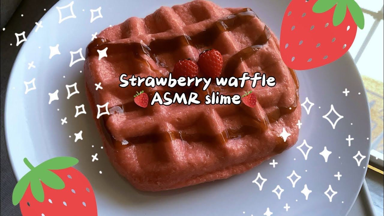 Making A Strawberry Waffle Slime🍓!! - YouTube