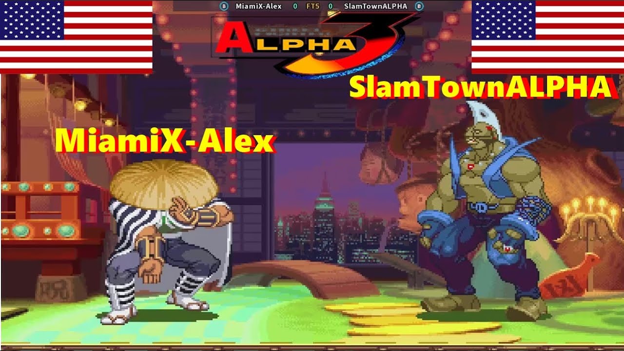 Street Fighter Alpha 3-MiamiX-Alex vs SlamTownALPHA FT5 - YouTube