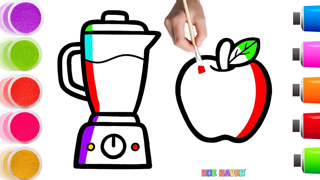 How To Draw Blender and Apple | Easy Drawing And Coloring #36 - YouTube