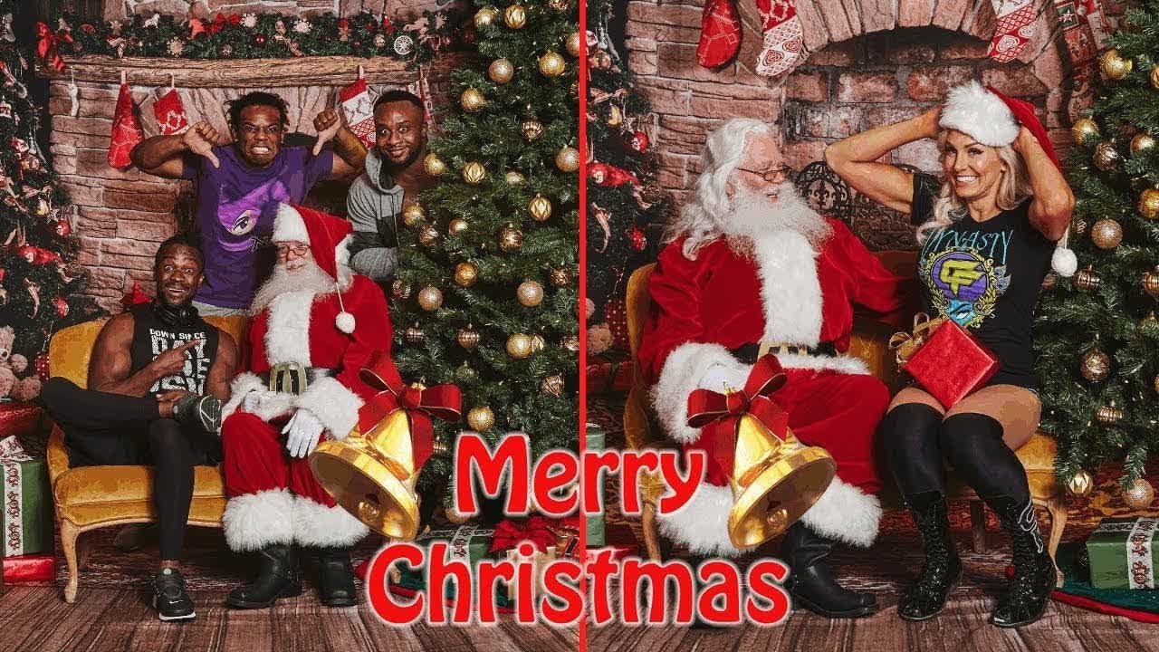 WWE SuperStars with Santa Claus - Merry Christmas 2017 [HD] - YouTube
