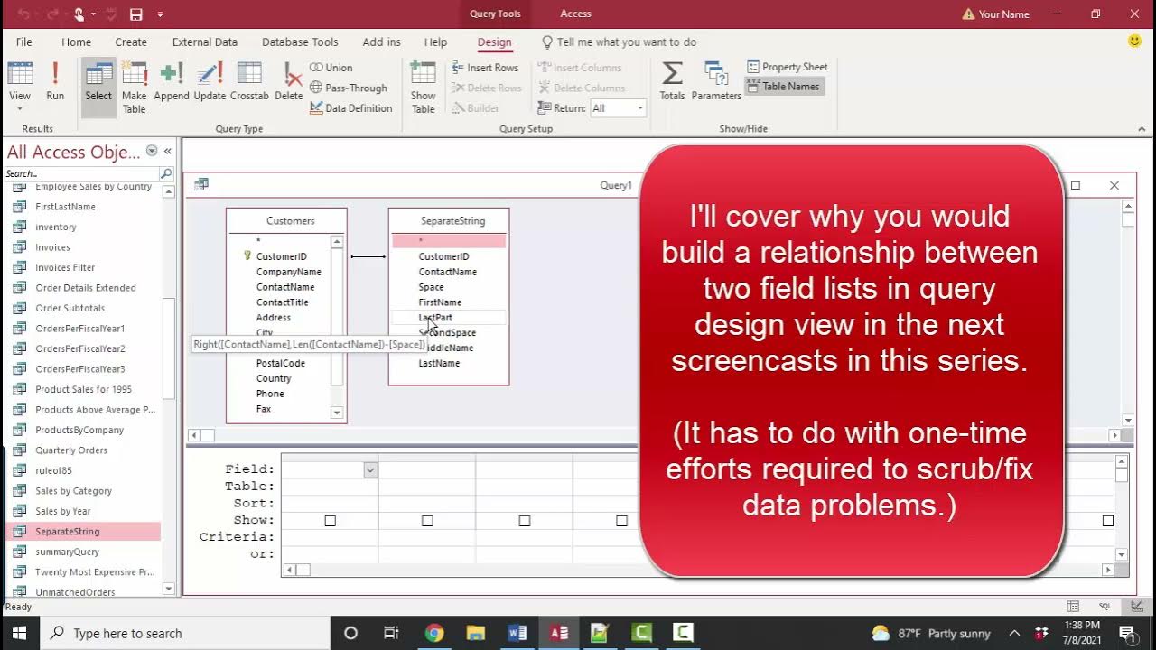 Microsoft Access A to Z: Relating a query of calculations to the rest ...
