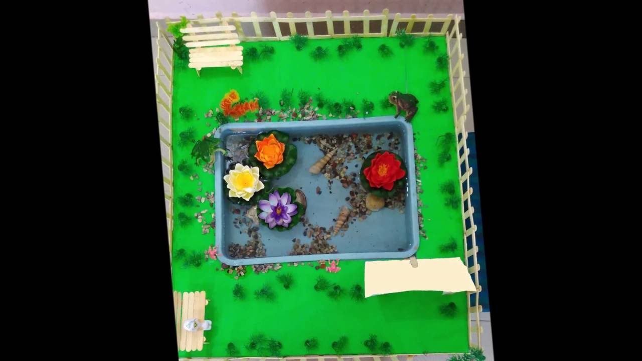 lotus pond for kids school project - YouTube