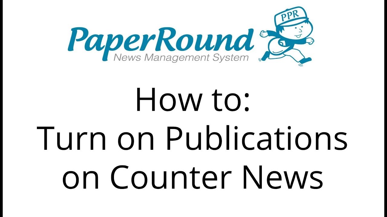 Counter News: How to turn on Publications - YouTube