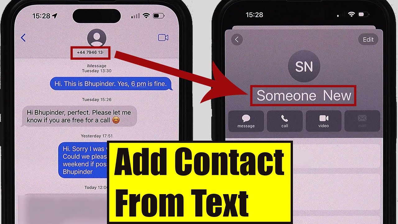 How to Add a Contact From a Text iPhone - YouTube