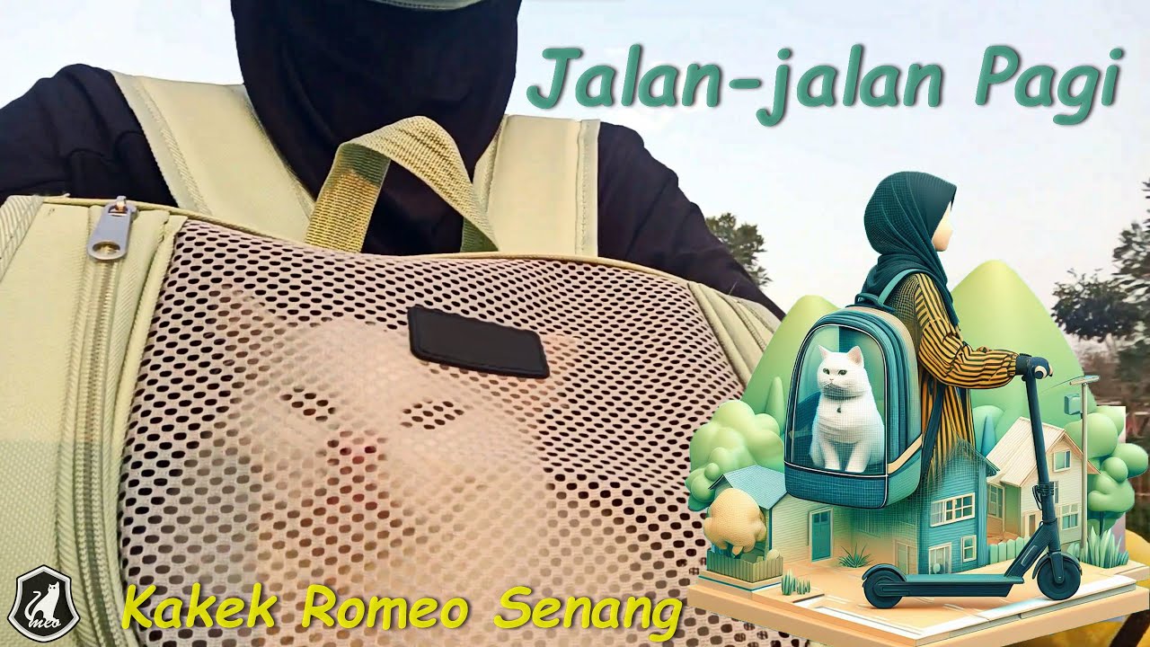 Kucing Sepuh Jalan-jalan Pagi Hari Naik Skuter - YouTube
