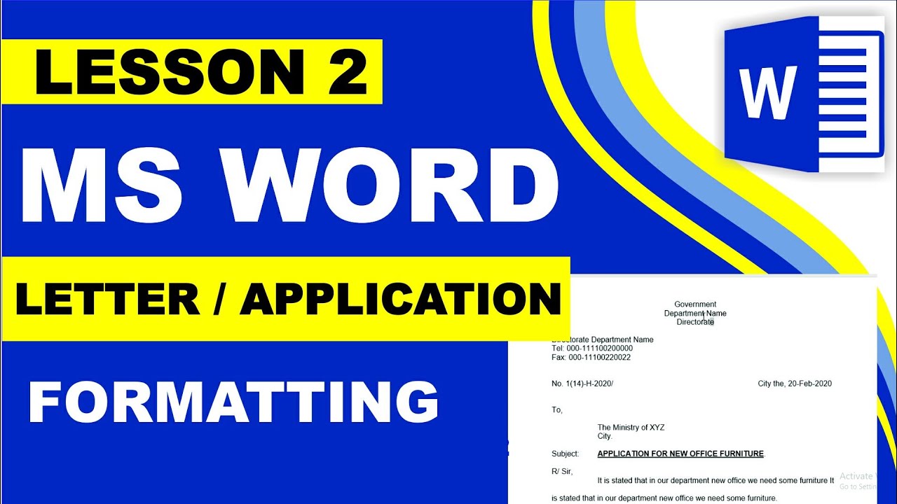 LETTER FORMATING MS WORD LESSON 2 YouTube letter-formating-ms-word-lesson-2-youtube