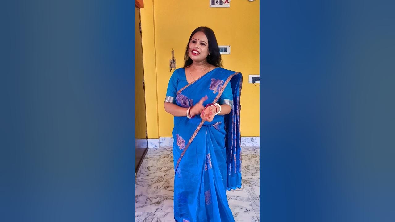 Gold printed saree pora - YouTube