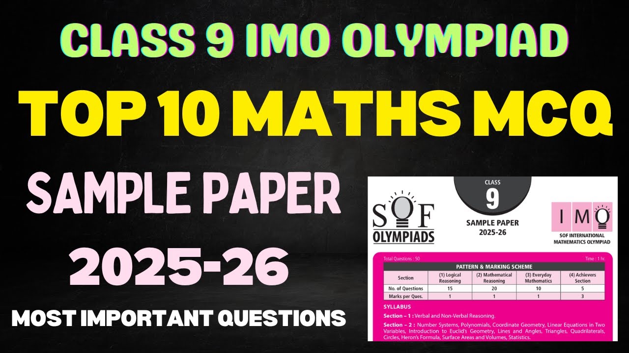 Best Olympiad Questions || Class 9th Maths || Sample Paper 2025-26 ...