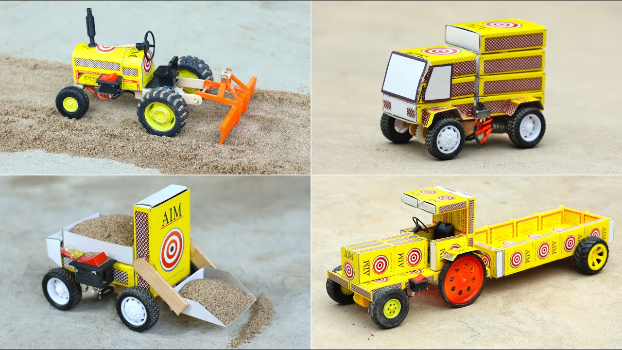 4 Awesome Diy Matchbox Toy Vehicles - How to make Matchbox tractor Car ...