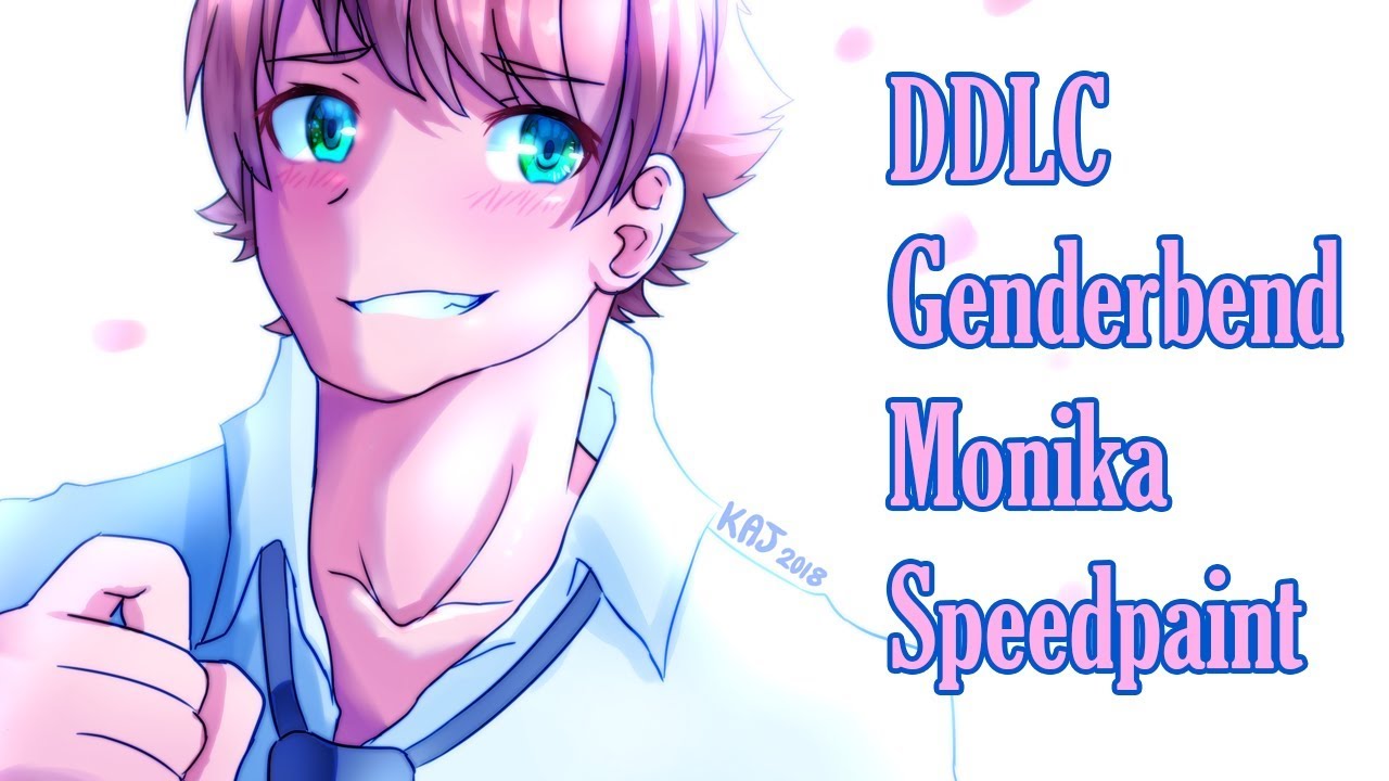 DDLC! - Monika Genderbend Speedpaint - YouTube