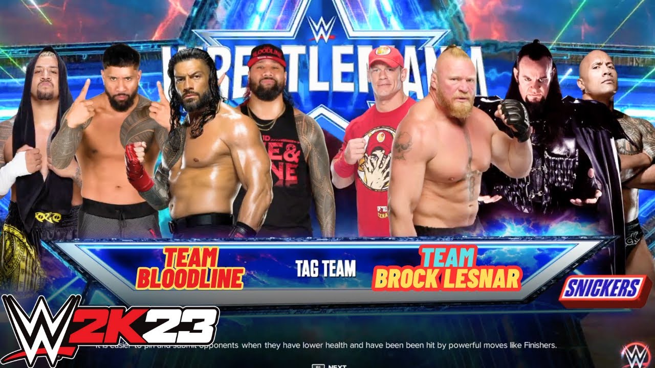 Team Bloodline Vs Team Brock Lesnar ft Roman Reigns John Cena ...