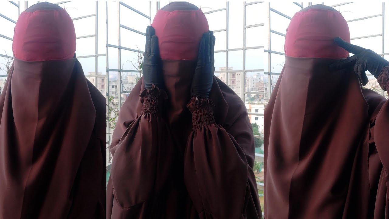 How to wear jilbab with eye veil hijab tutorial || Niqab eye veil ...
