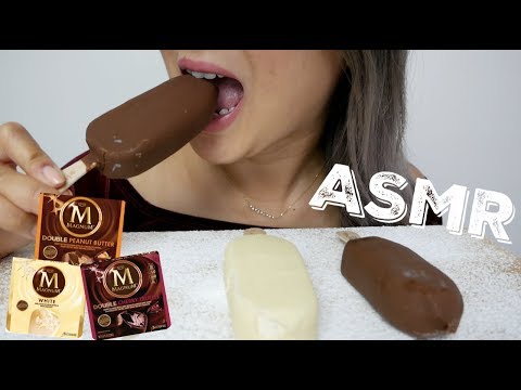 MAGNUM ICE CREAM BARS | ASMR *No Talking Eating Sounds | N.E Let's Eat
