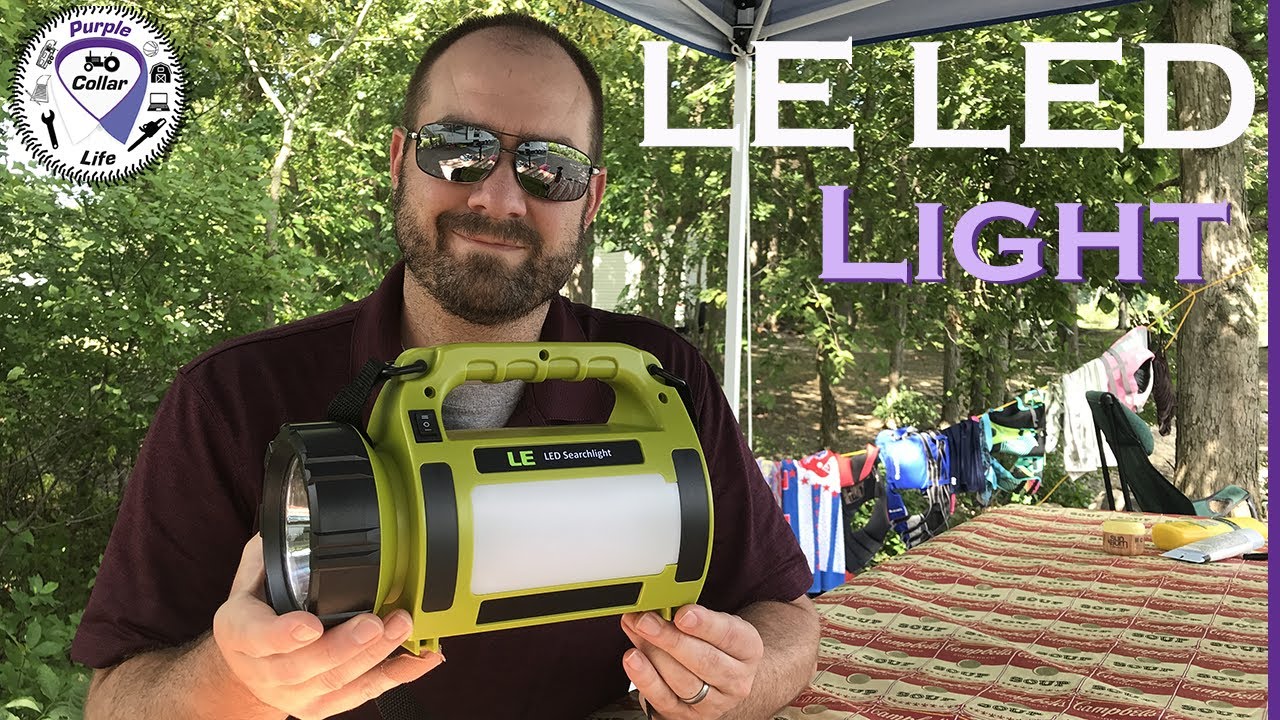 LE LED Searchlight flashlight review - YouTube