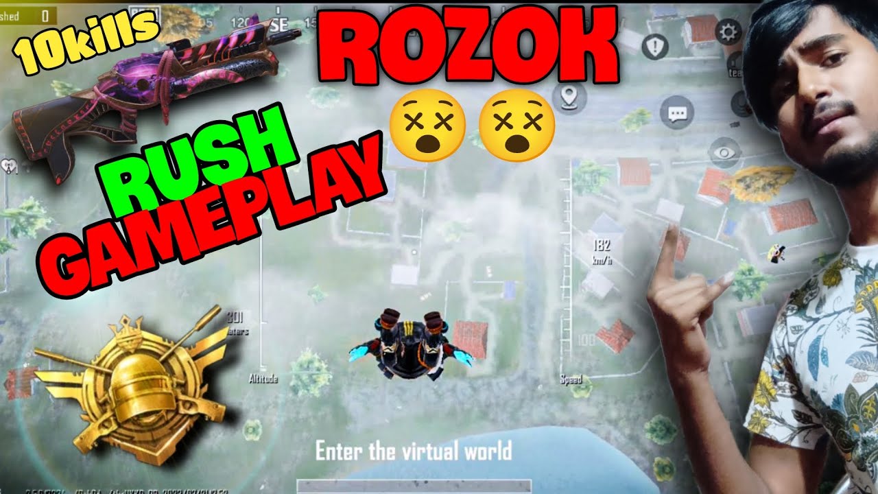 Rozok ful rush gameplay solo vs squad 10kills | Bizon se toh bawal kar ...