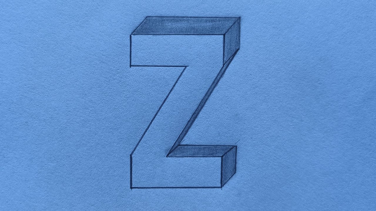 Pencil Drawing 3D Letter Z easy || 3D Alphabet Z Drawing || Drawing ...