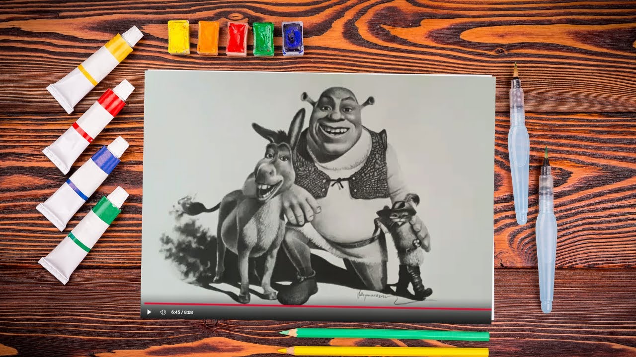 Karakalem Shrek Çizimi 🐸 | Realistic Shrek Drawing Adım Adım - YouTube