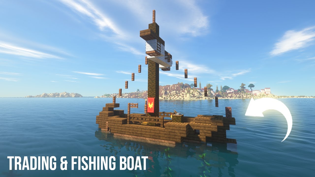Minecraft Ancient Trading & Fishing Boat Tutorial - YouTube