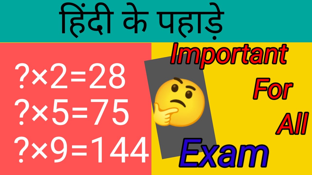 Hindi Ke Pahade | Pahade In Hindi | Multiplication Tables - YouTube