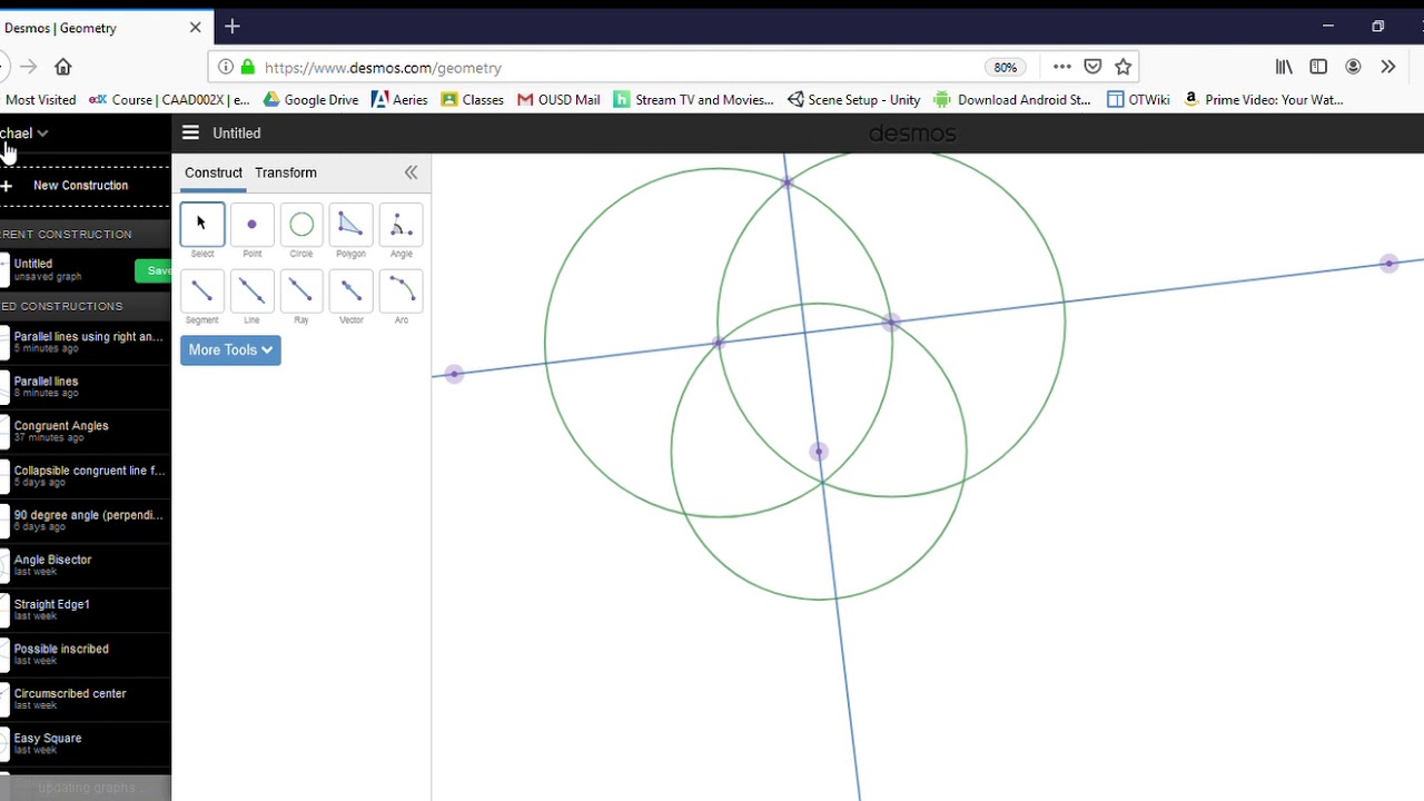 Desmos Geometry Perpendiculars from and to a line - YouTube