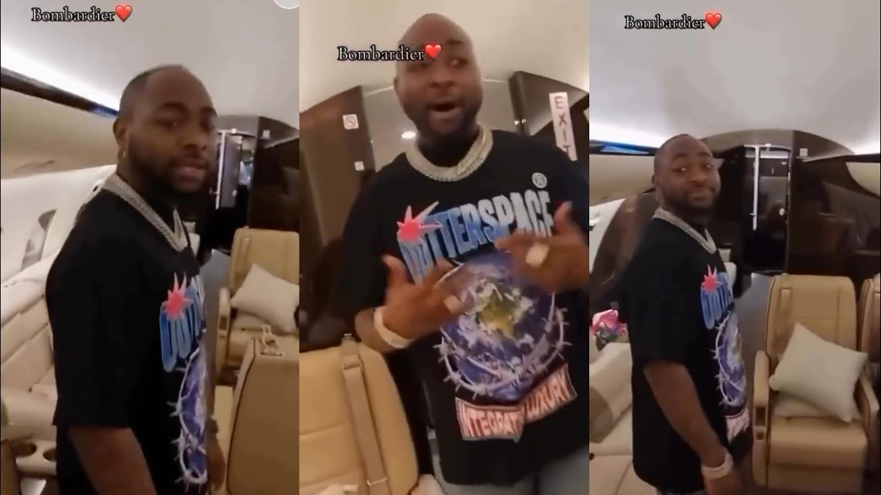 Davido Enter his New $81 Million Dollar Private Jet Bombardier 7500 for ...