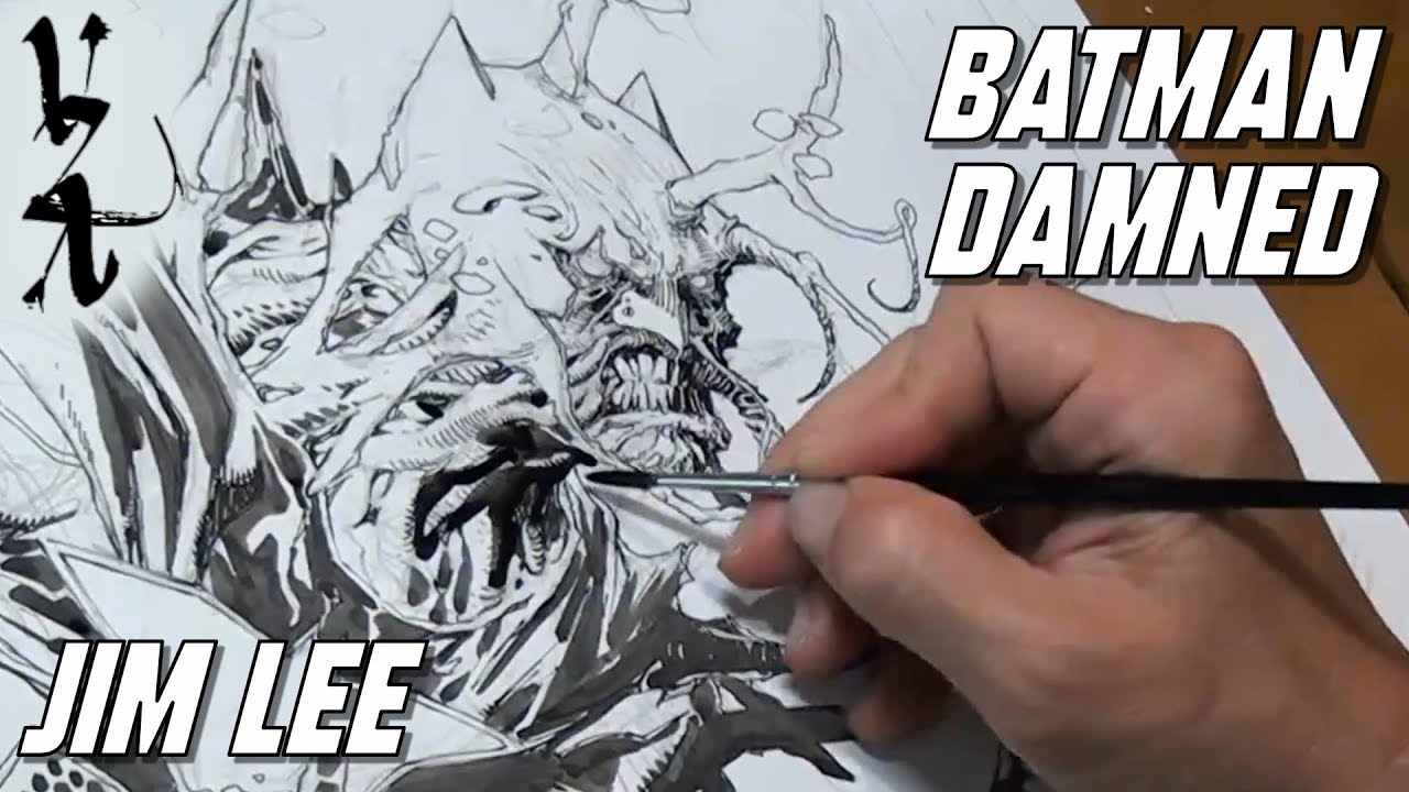 #ArtRush - Jim Lee drawing the cover to Batman Damned 3 - YouTube