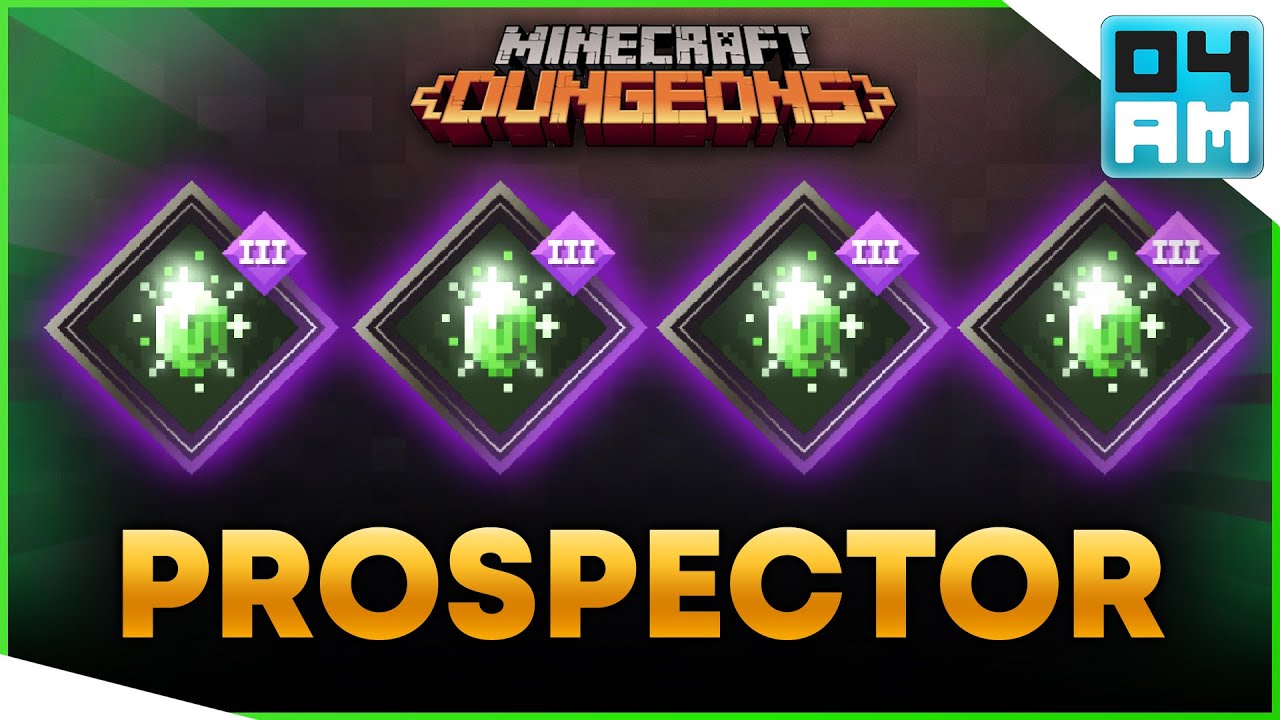 What If? QUADRUPLE PROSPECTOR - Impossible Enchantment Combo Showcase in Minecraft Dungeons ...