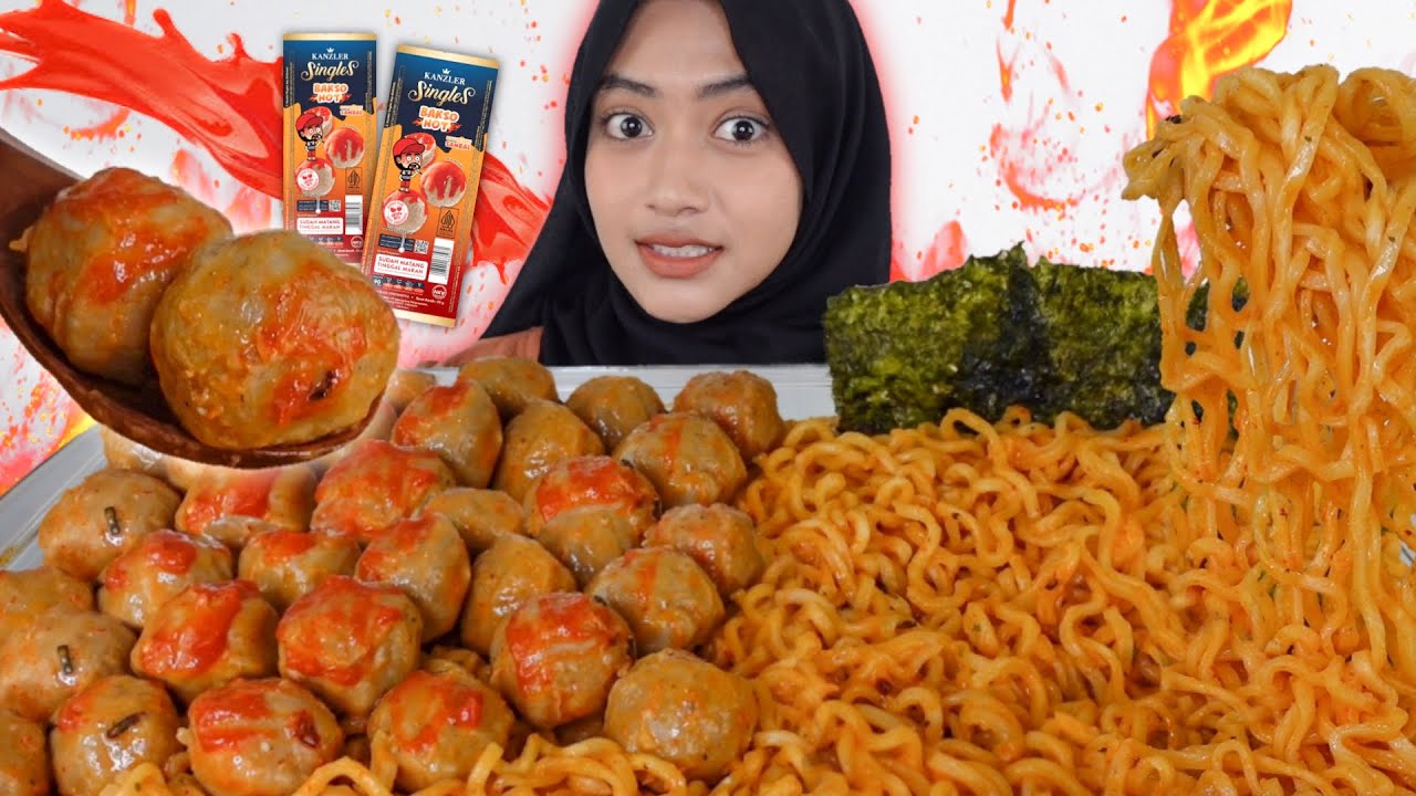 WAJIB COBA LAGI! MUKBANG ABURAMEN BAKSO HOT | PEDES GURIH NAGIH 🤤🔥 - YouTube