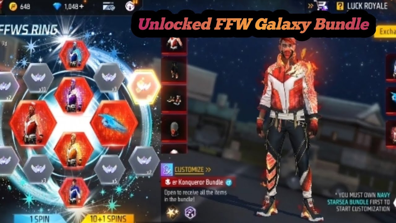 Unlock FFW Galaxy Bundle || Free Fire New Evant Unlock - YouTube