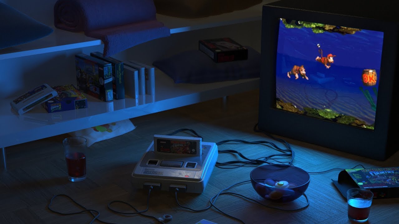 Relaxing Video Game Music in a Raining Cozy Room (SNES) - YouTube