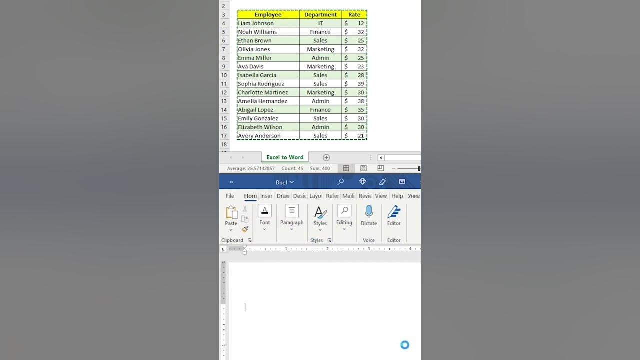 Link Excel table to MS Word #shorts - YouTube