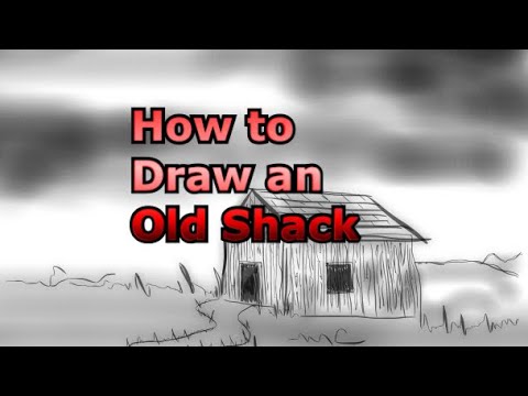 How to draw a old shack - YouTube