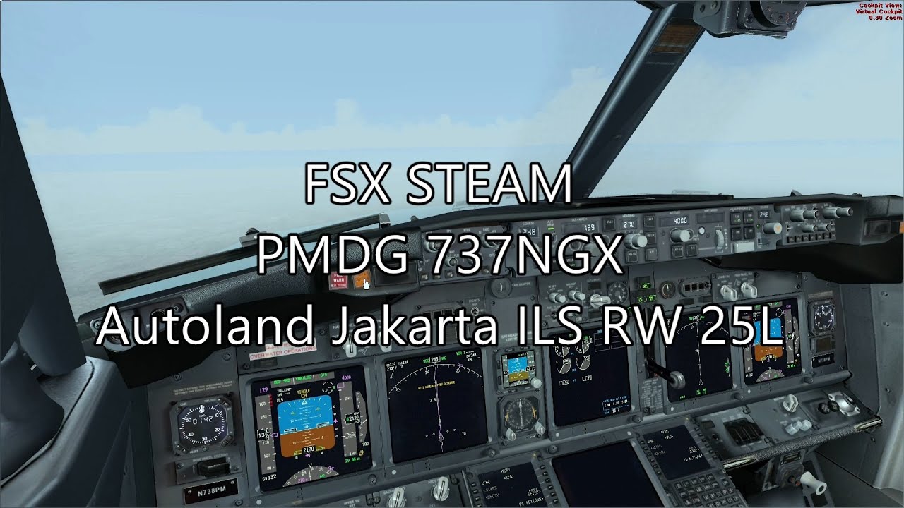 FSX PMDG 737NGX Jakarta ILS 25l Autoland - YouTube