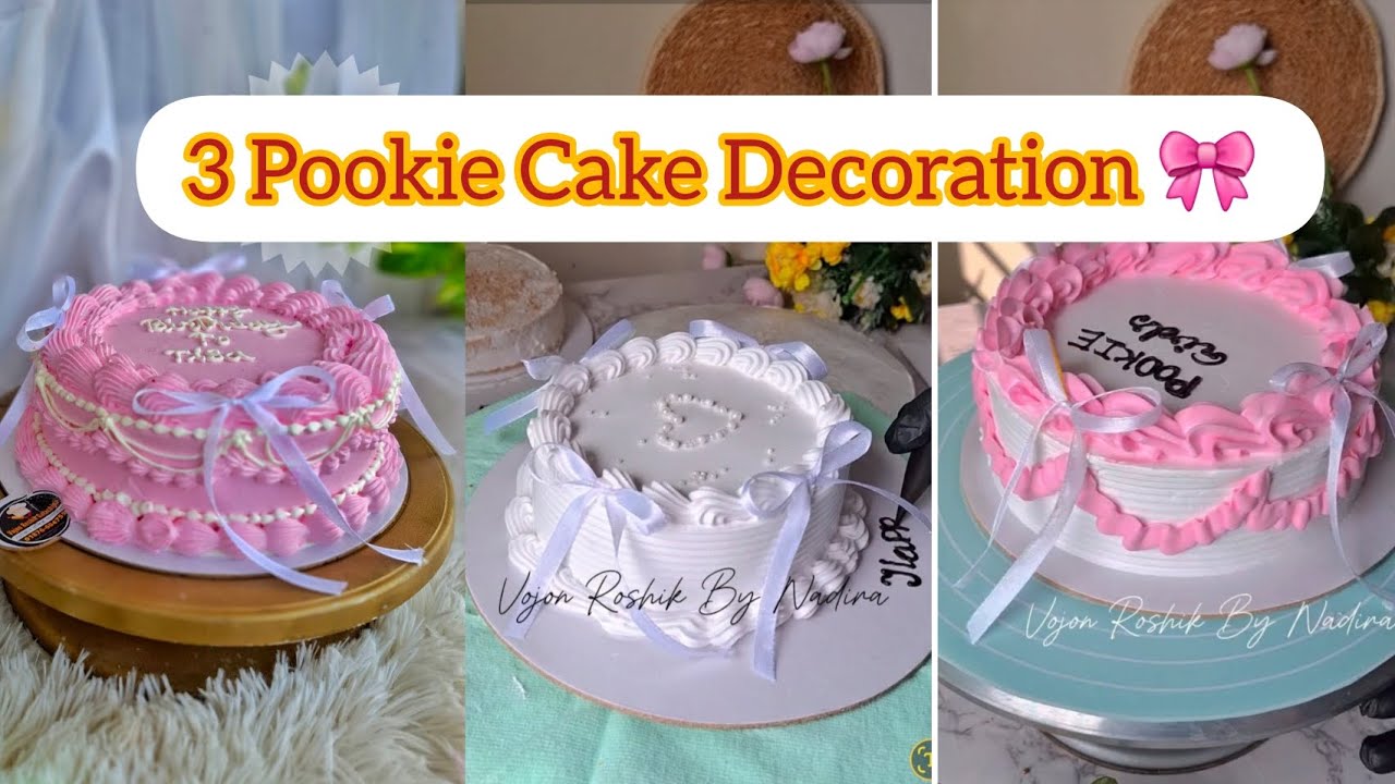 3 Pookie Cake Decoration . Easy trending cake - YouTube
