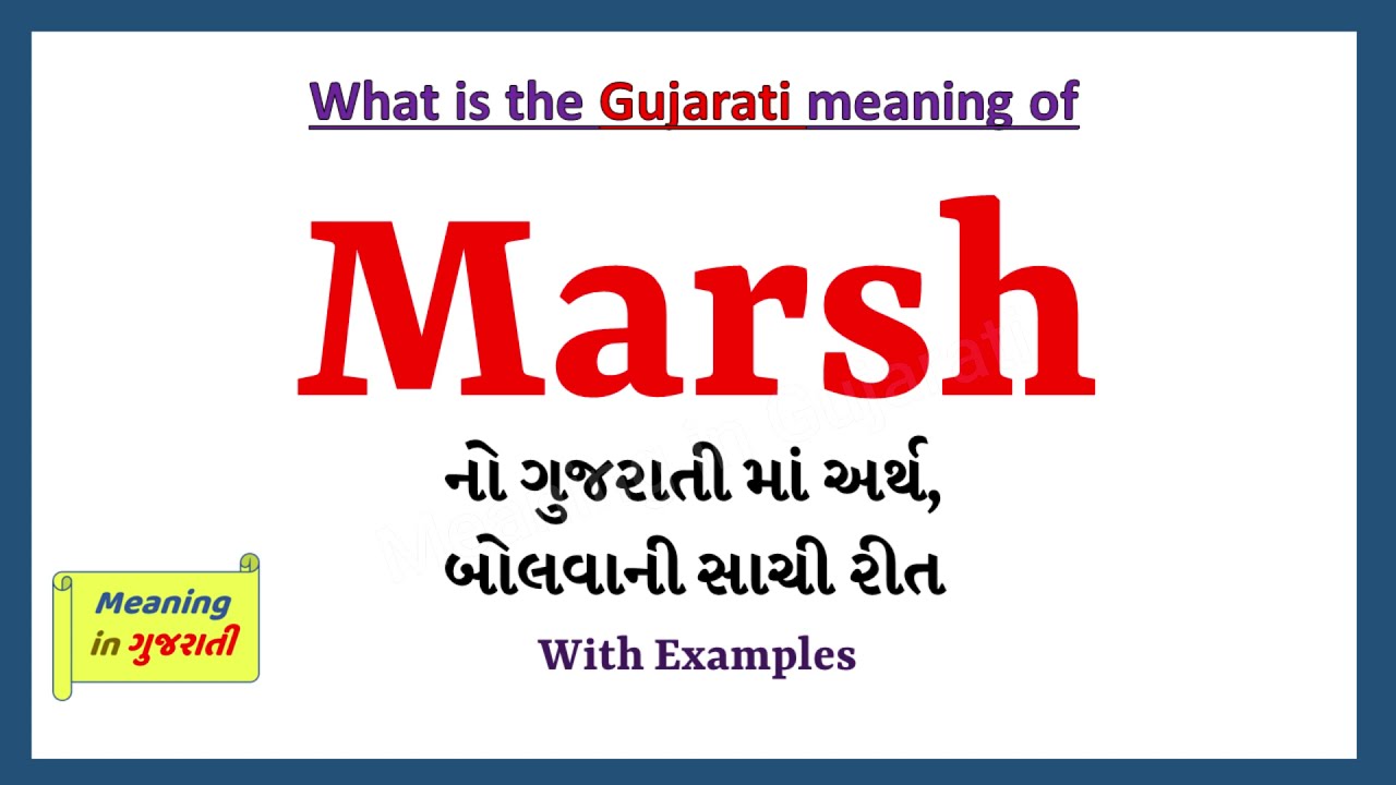 Marsh Meaning in Gujarati | Marsh નો અર્થ શું છે | Marsh in Gujarati ...