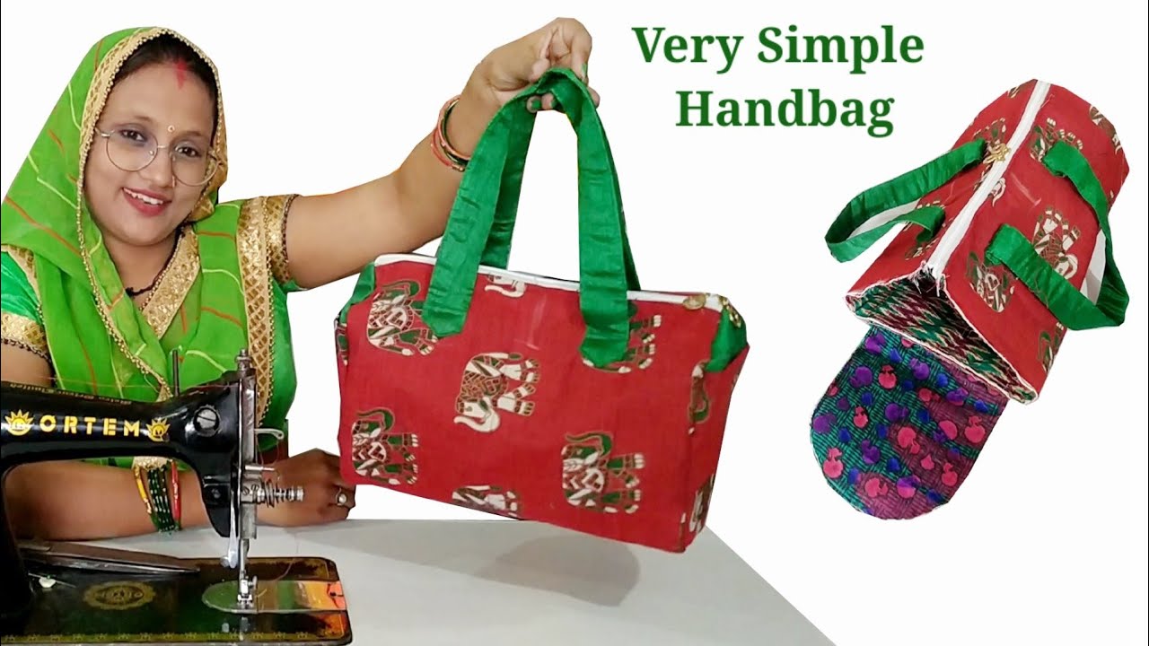 Simple and easy/ handbag cutting and stitching / travel bag making at ...