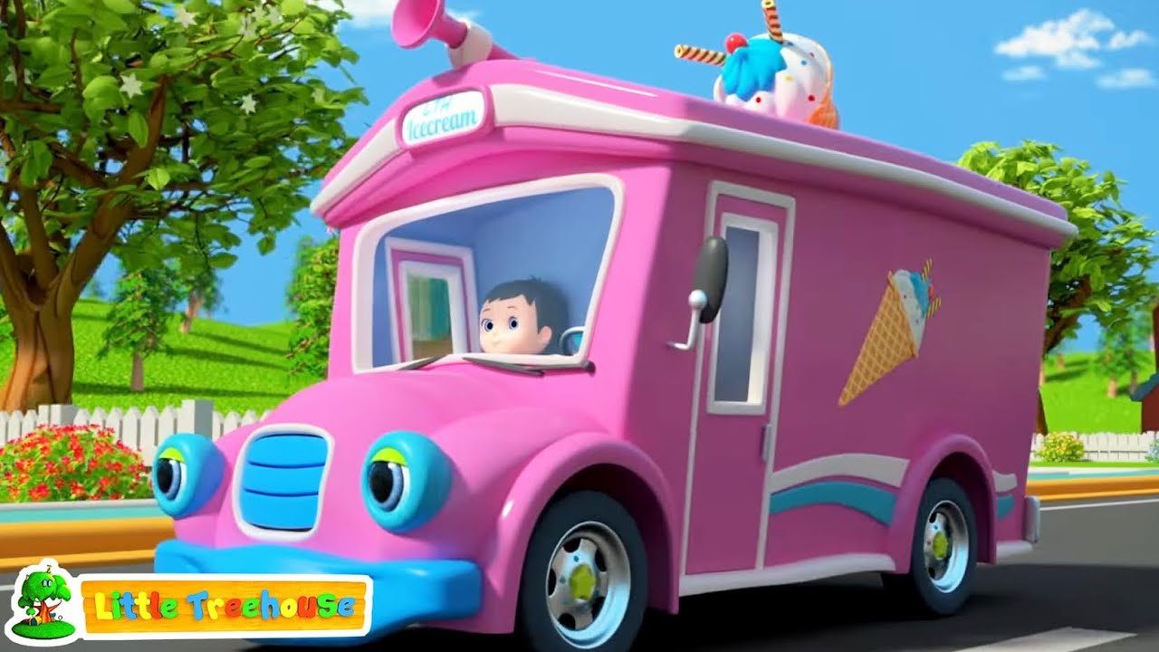 Wheels On The Ice Cream Truck + More Cartoon Vehicles and Kids Songs ...