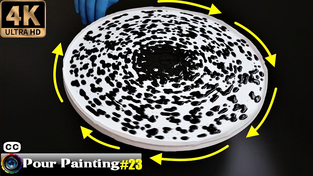 Rotation Technique | Simple Acrylic Paint Pouring | Acrylic Painting ...