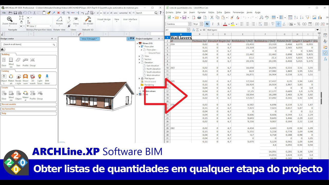 Como Obter Listas de Quantidades de Projectos de Arquitectura no Software BIM ARCHLine.XP em ...