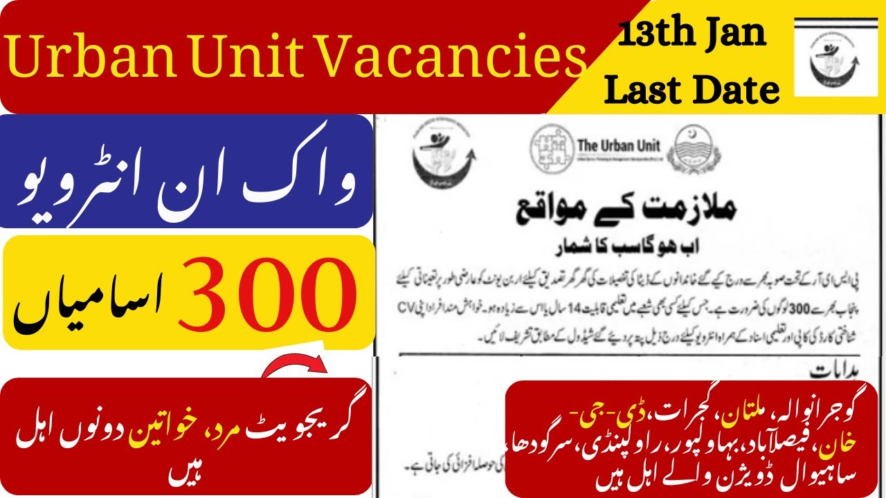 Urban Unit Jobs 2025 | Walk In Interview Only - YouTube